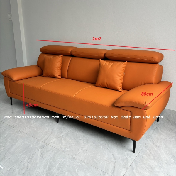 GHẾ SOFA BĂNG 2M2 BỌC DA CHỐNG TRẦY TỰA ĐẦU GẬP NGÃ